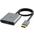 4K60Hz Dual DisplayPort Splitter Adapter, MST DP 1 in 2 Out for Dual ...