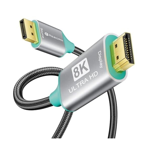 DisplayPort to HDMI 8K Cable 10FT【8K@60Hz 4K@144/120Hz】 Uni-Directional ...