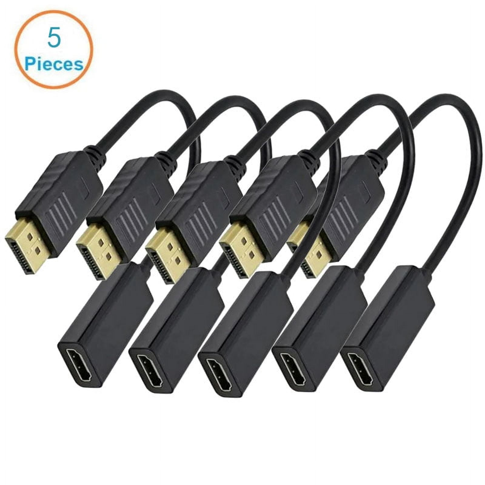 5pcs DisplayPort Laptop/Desktop DP To HDMI Monitor Cable Adapter 1080P ...