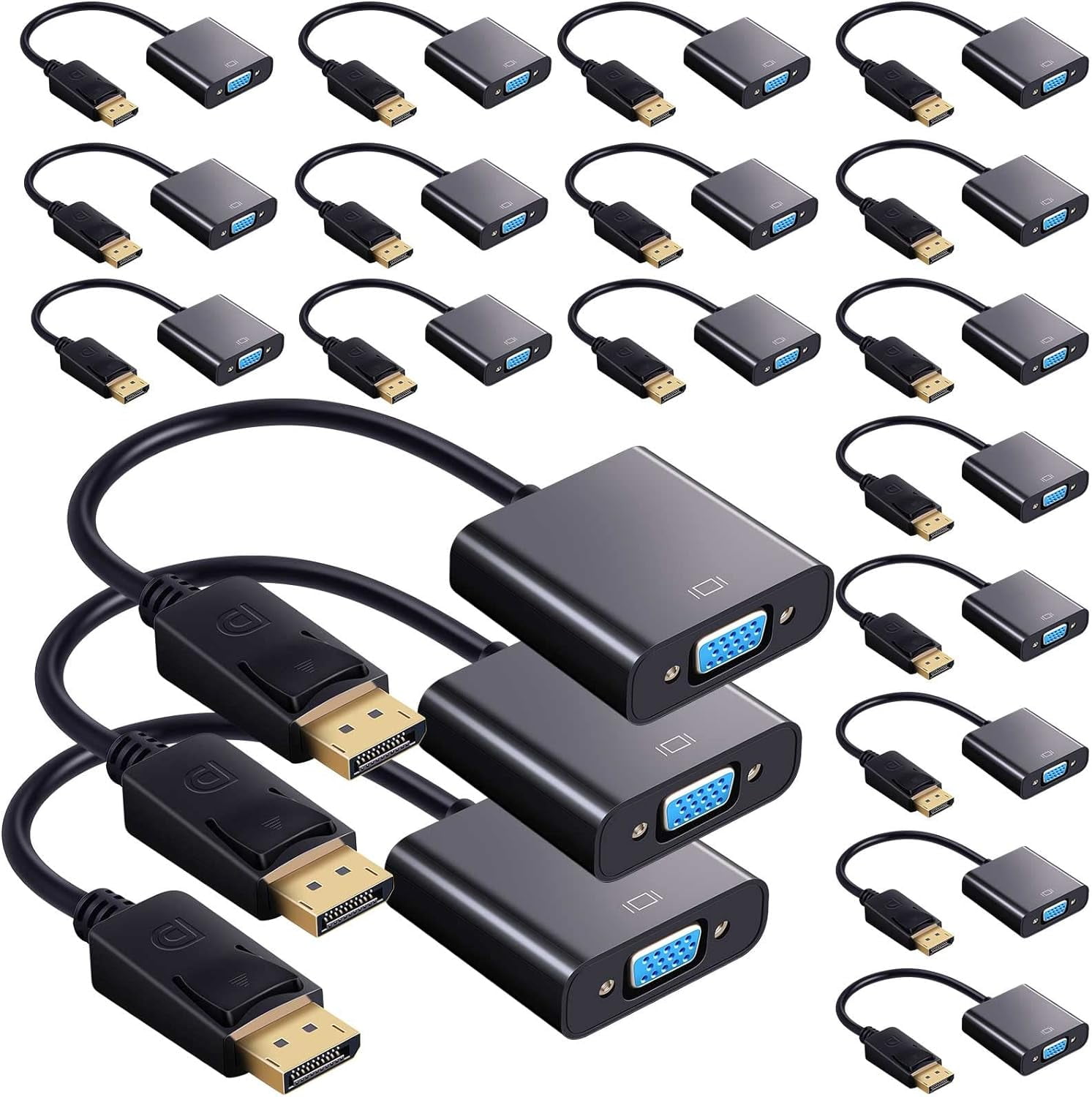 DisplayPort to VGA Adapters, 20 Pack, Gold Plated, Compatible with ...