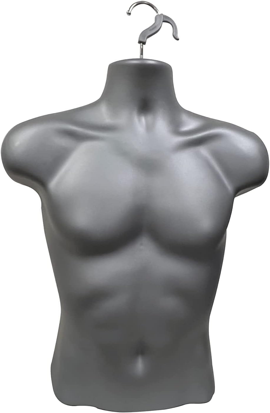DisplayTown 1 Pack Gray Male Mannequin Injection Form Half Rounded ...