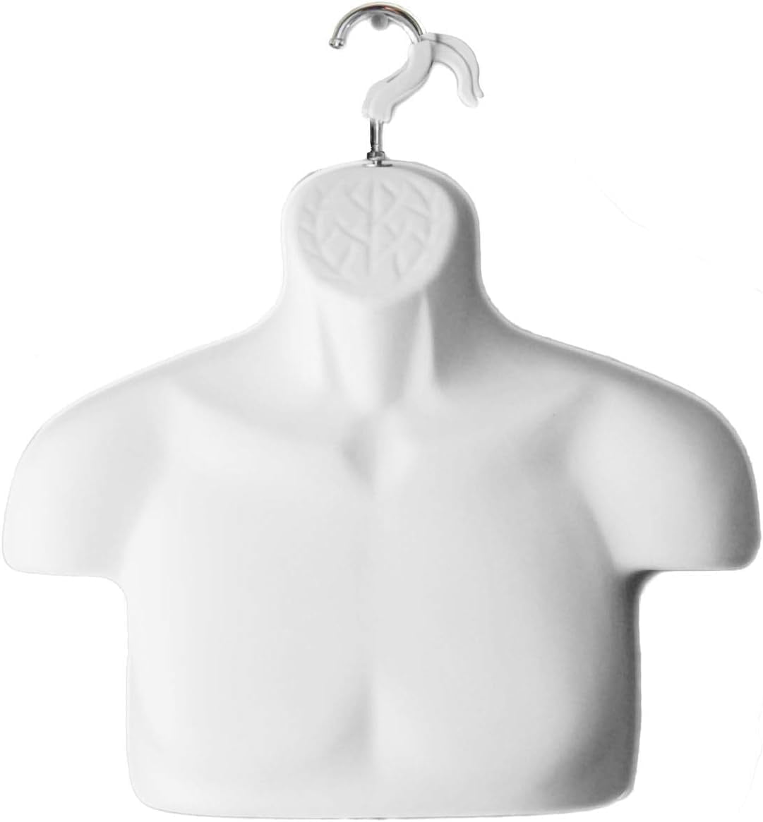 DisplayTown 1 Set of White Male Mannequin Chest Long Hollow Back ...