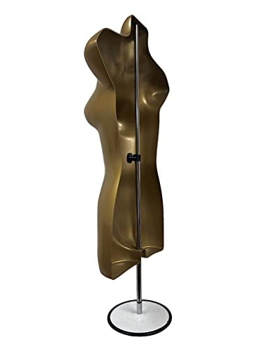 DisplayTown 2 Gold Female Mannequin Long Torso with Stand Dress Form ...