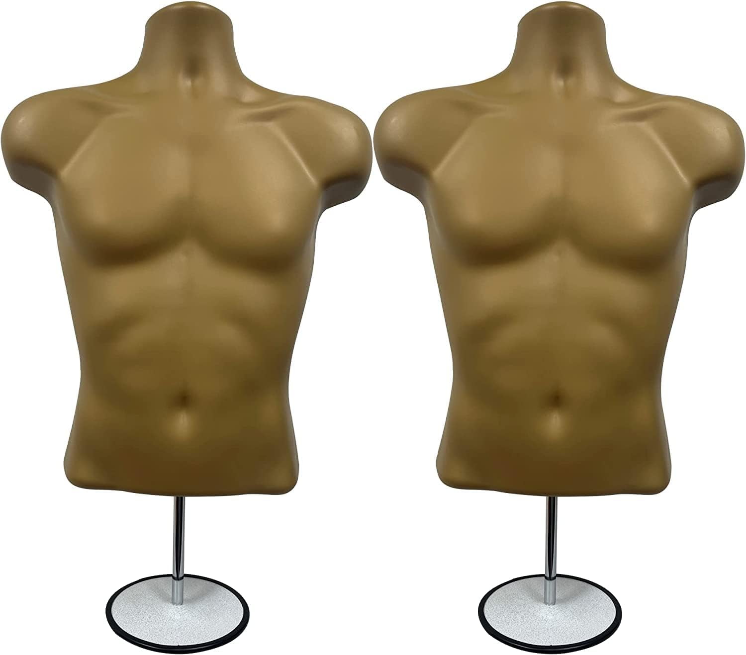DisplayTown 2 Pack Bronze Male Mannequins Hollow Back Body Torso w ...
