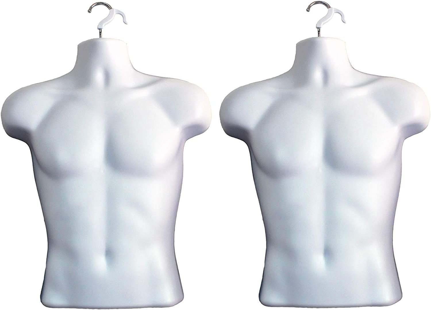 DisplayTown 2 White Male Mannequin Injection Forms Half Rounded Waist ...