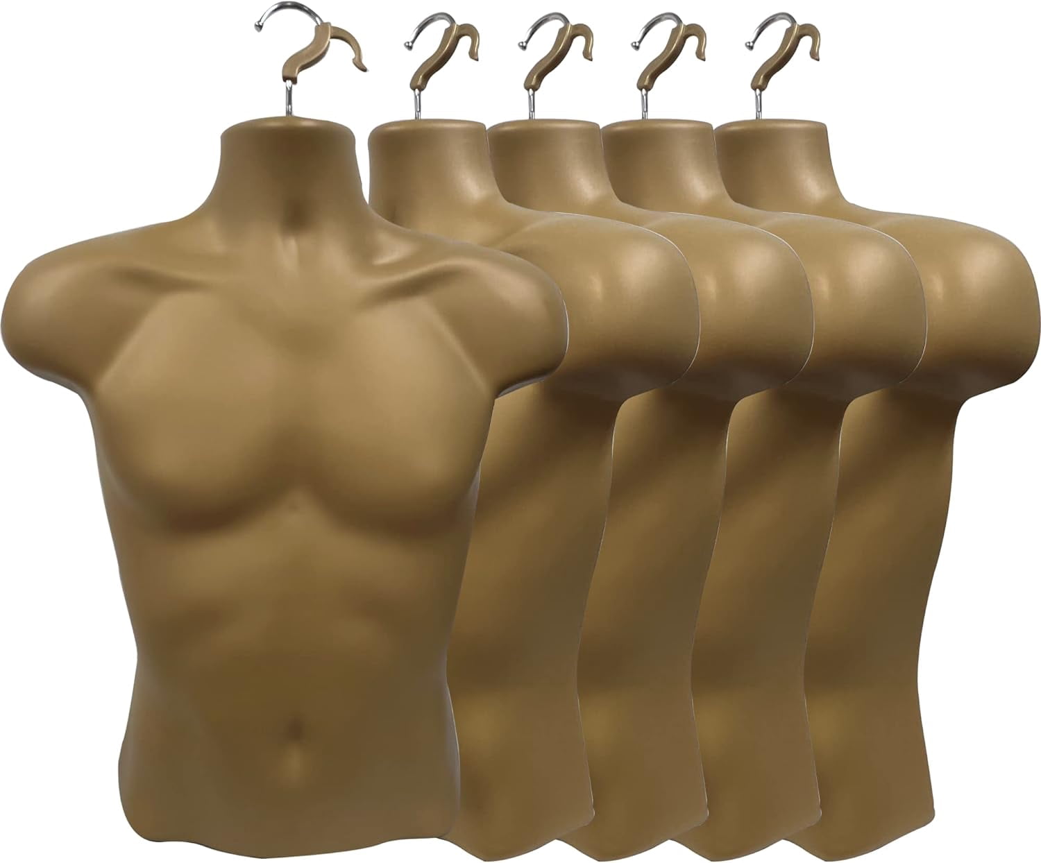 DisplayTown 5 Pack Bronze Male Mannequin Injection Form Half Rounded ...