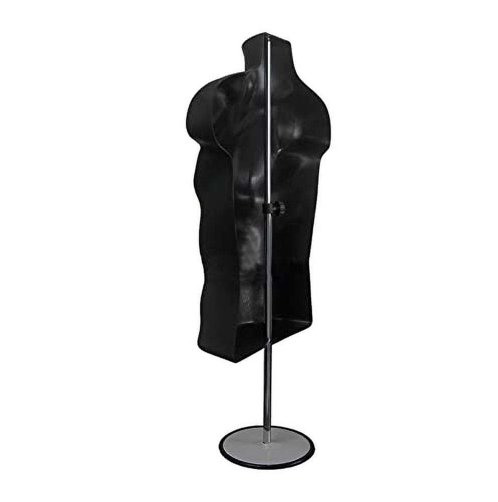 DisplayTown Black Male and Female Mannequin Torso with Metal Stand ...
