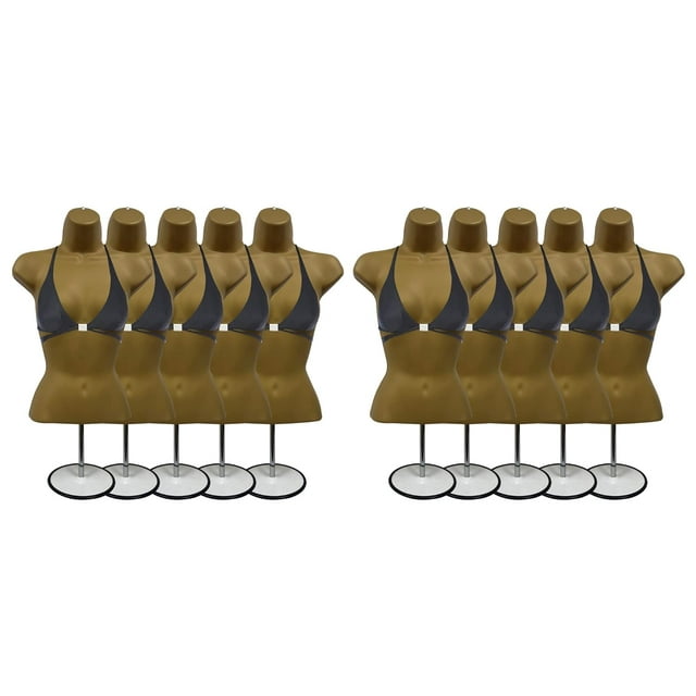 DisplayTown Bronze Female Mannequin Torso with Stand Dress Form Tshirt ...