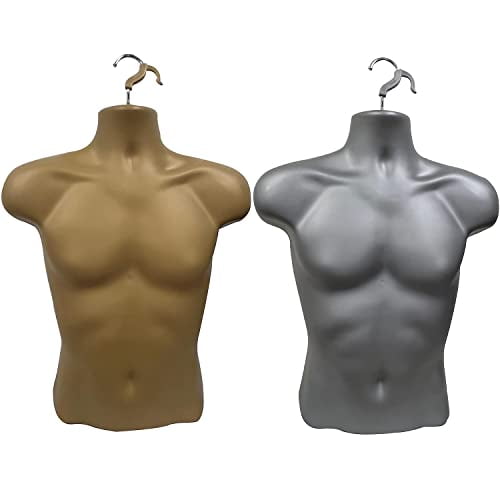 DisplayTown Bronze Male + Gray Male Mannequin Injection Forms Half ...