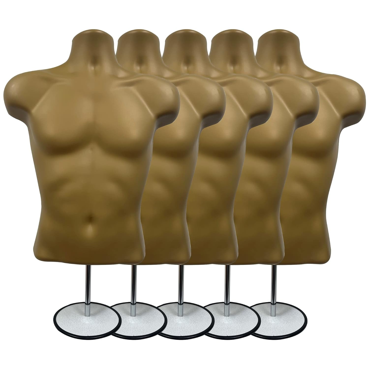 DisplayTown Bronze Male Mannequin Long Torso with Stand Dress Form ...