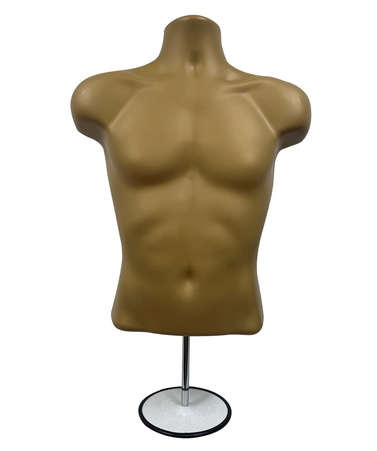DisplayTown Bronze Male Mannequin Long Torso with Stand Dress Form ...