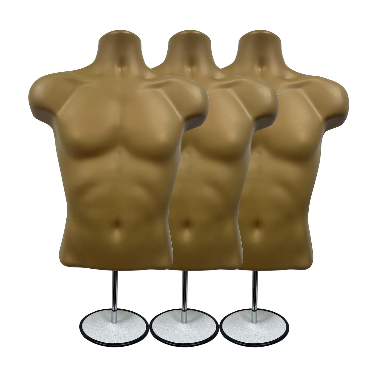 DisplayTown Bronze Male Mannequin Long Torso with Stand Dress Form ...