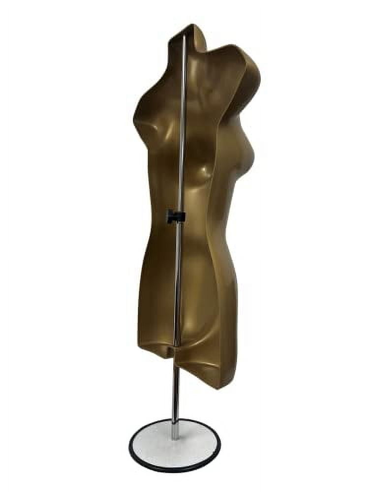 DisplayTown Gold Female Mannequin Long Torso with Stand Dress Form ...