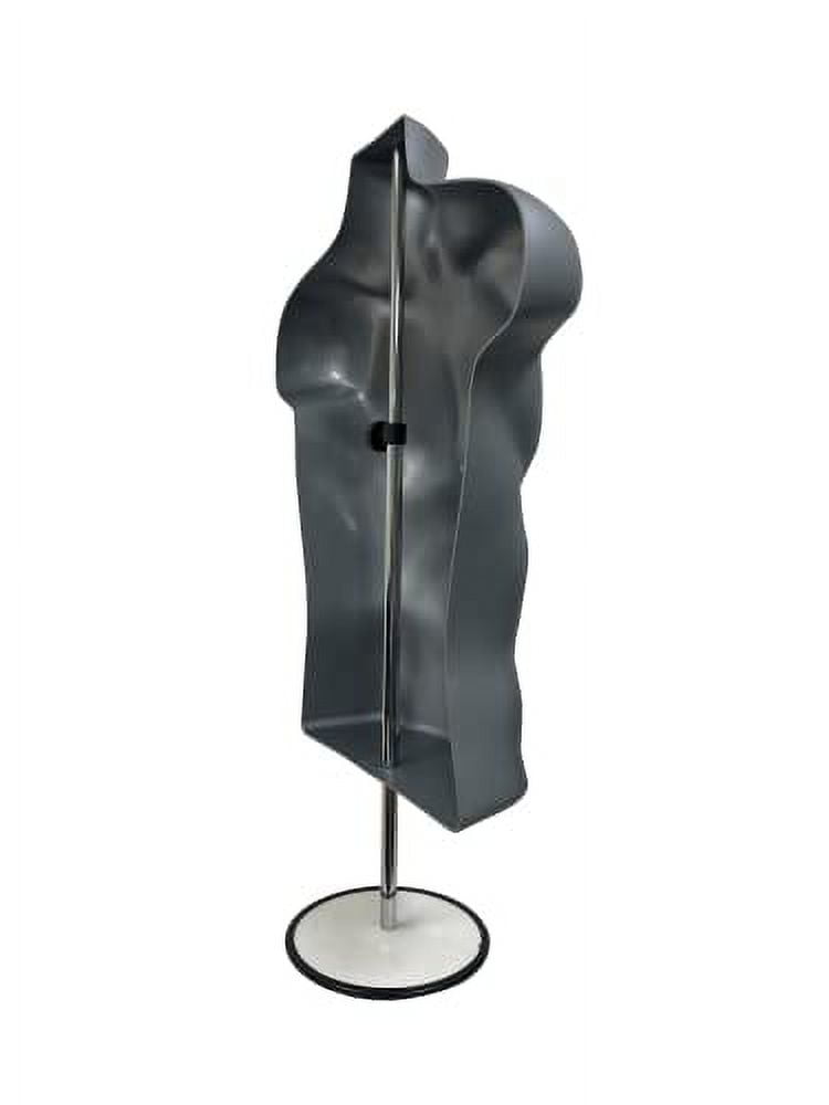 DisplayTown Gray Male + Female Mannequin Hollow Back Body Torso Set w ...