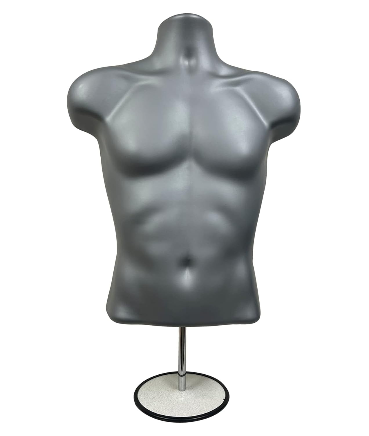 DisplayTown Gray Male Mannequin Torso with Stand Dress Form Tshirt ...