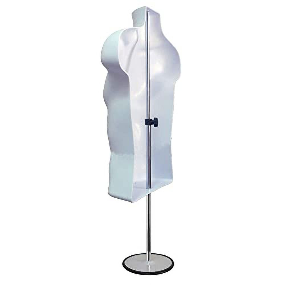 DisplayTown White Male + Female Hollow Back Mannequin Torso Form w ...