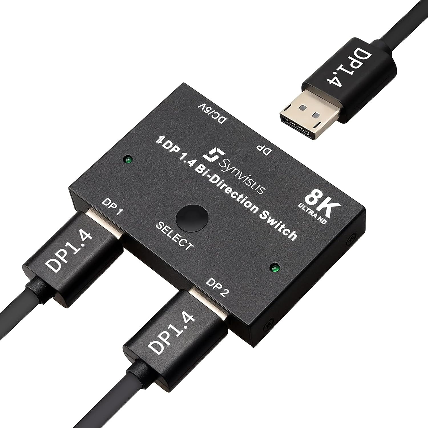 Displayport Switch, Bi-Directional Manual DP 1.4 Switch 2 in 1 Out ...