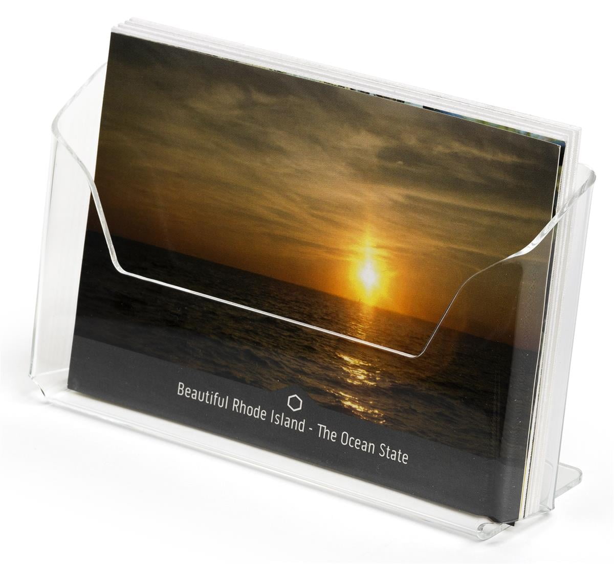 Displays2Go Set Of 20, Postcard Holders for Tabletop, Slant Back Single ...