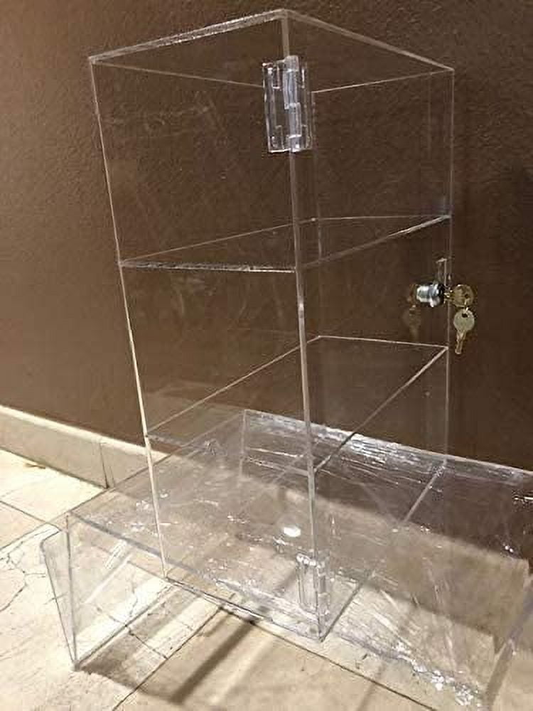 Displays2buy. 12" x 7" x 16 w/2 Shelves W/Door Acrylic Showcase Display ...