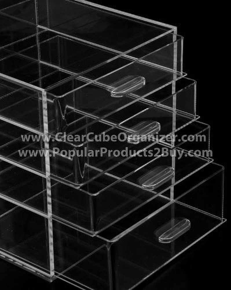 Displays2buy. 4 Pull Out drawers Clear Cube Acrylic Organizer - Walmart.com