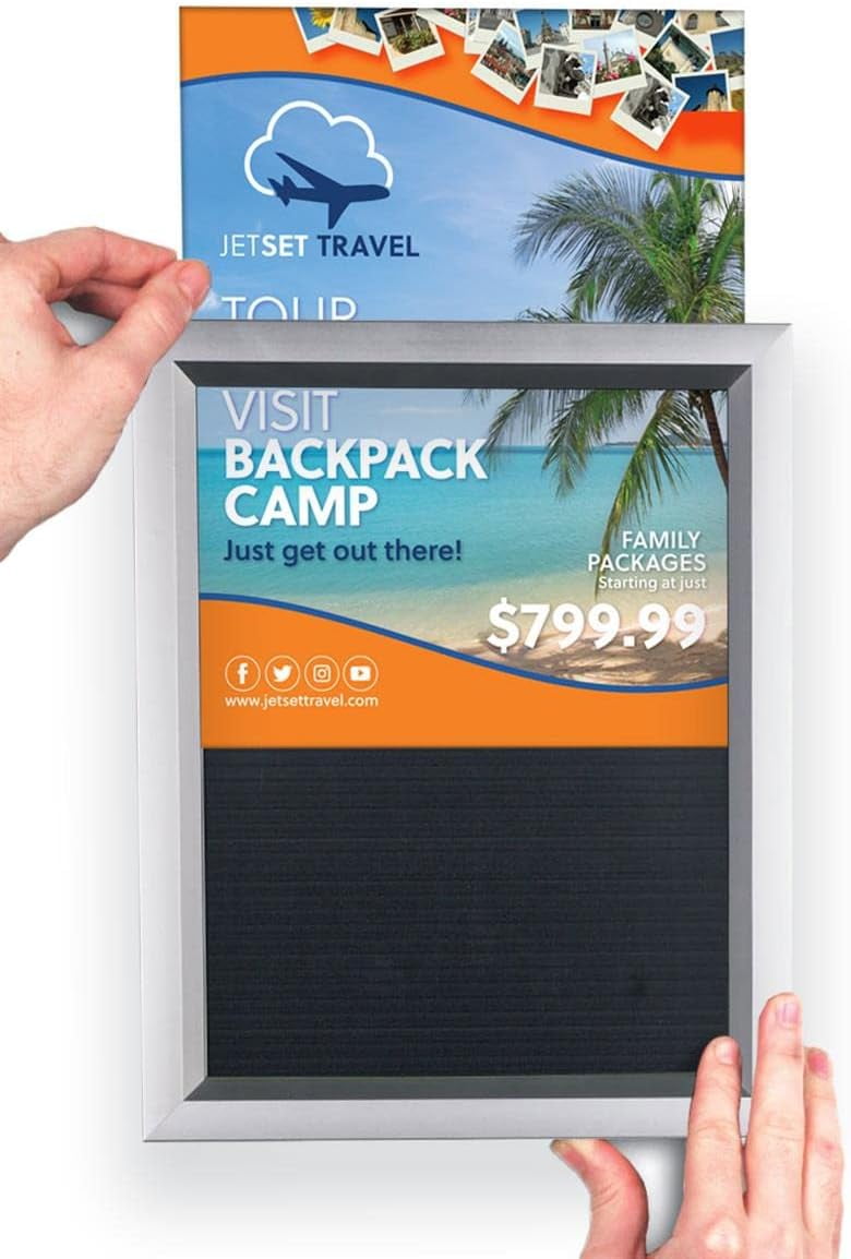 Displays2go 11 x 17 Inch Picture Frames for Wall Mount, Slide-in Design ...