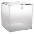 Displays2go 12-inch Clear Acrylic Ballot Box Cube with Hinged Lid, for ...