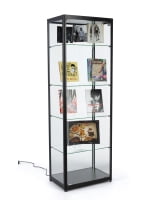 Displays2go 2' Wide Display Cases with Corner Lighting – Black ...