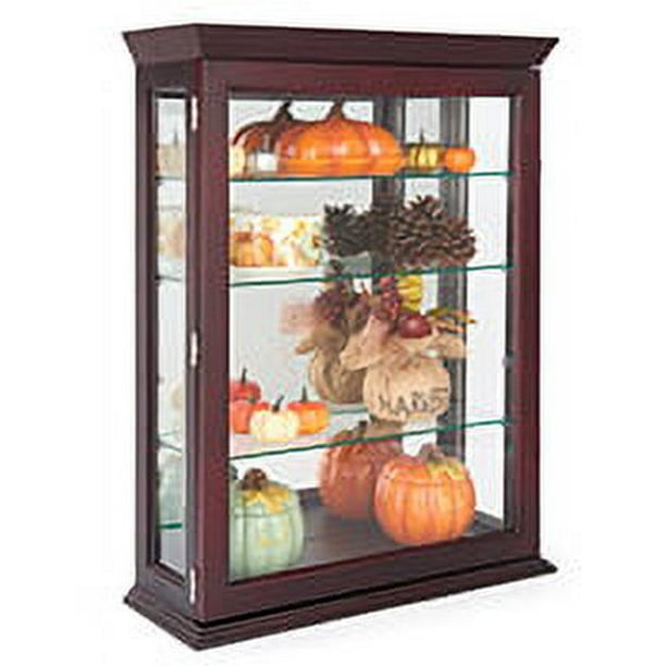 Displays2go 21" Countertop/Wall Mount Display Case, Adjustable Shelves ...