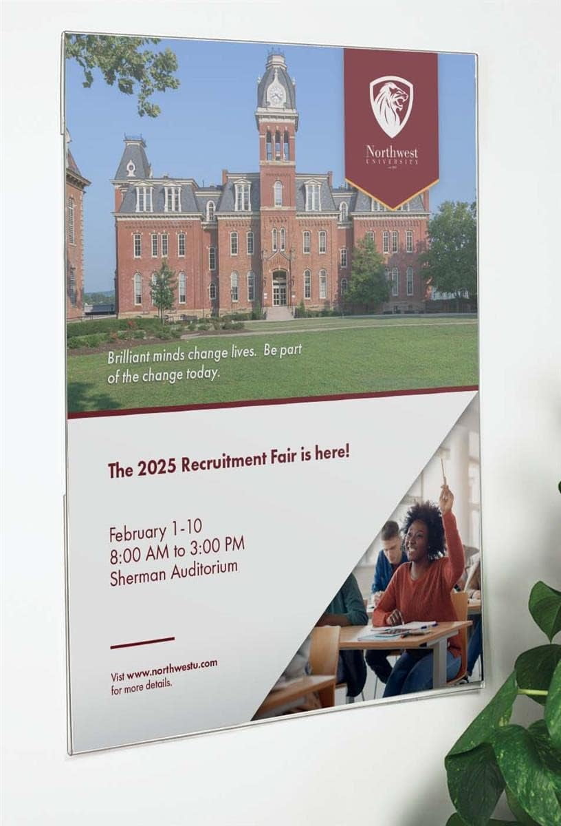 Displays2go 22 x 28 Inch Wall Mount Sign Holder, Mounting Hardware ...