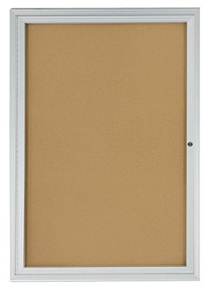 Displays2go 2x3 Foot Cork Enclosed Bulletin Board, 24 x 36 Inch with ...