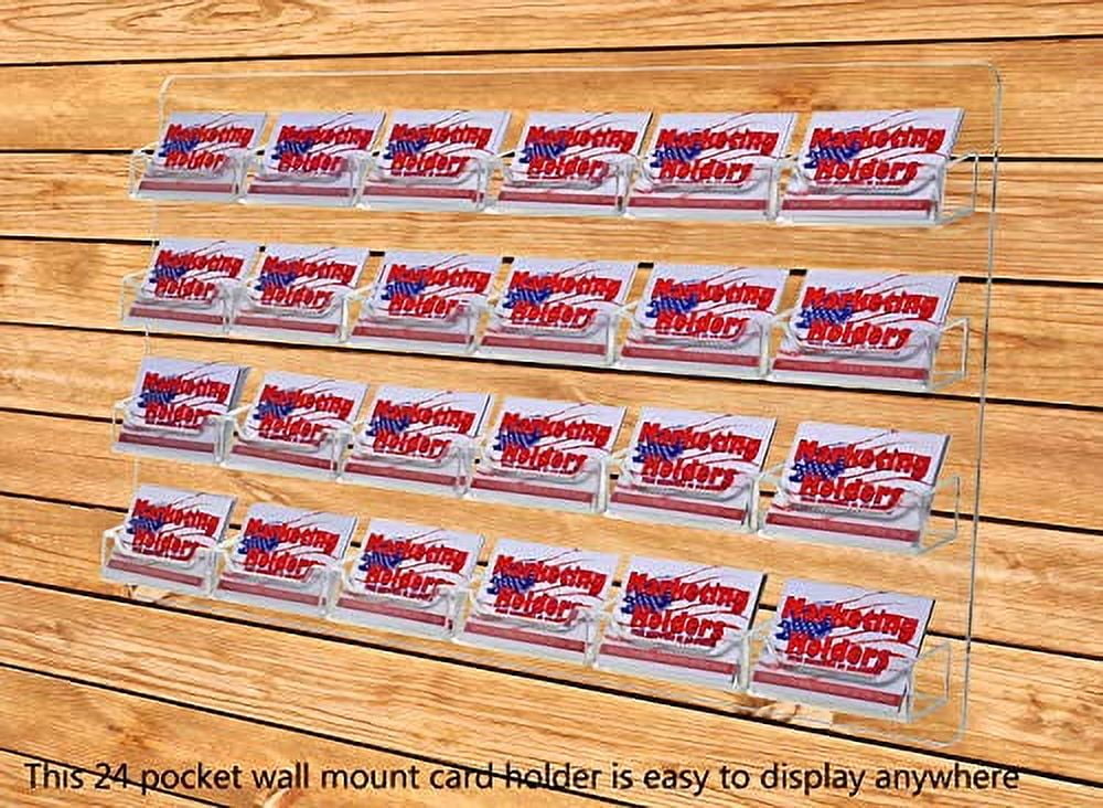 Displays2go Business Card Holder, 24 Pockets, Wall Mount, 0.75-Inch ...