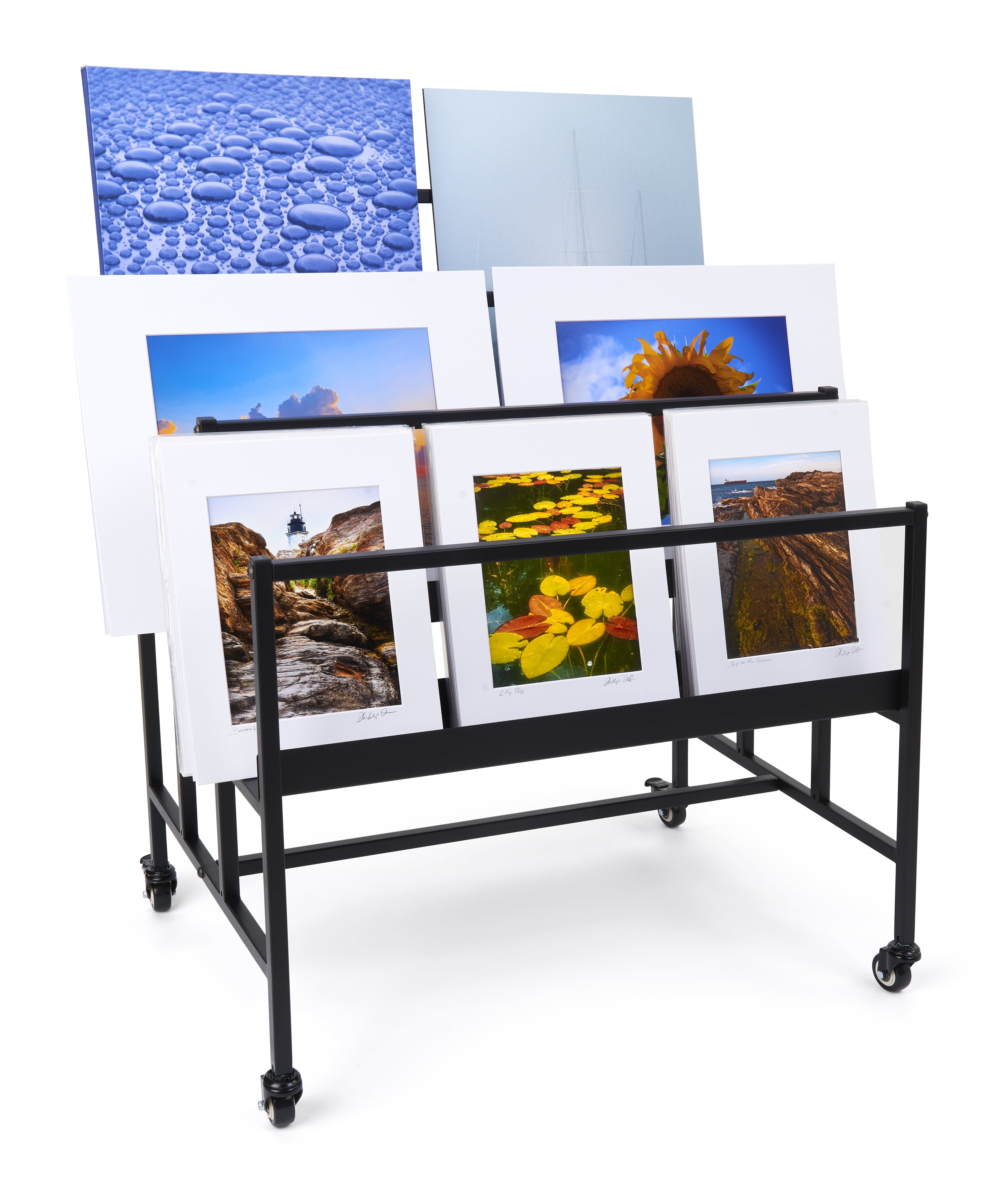 Displays2go Canvas Art Racks, Three Tiered w/ Wheels, Holds (75) 24" x ...