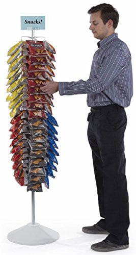 Displays2go Chip Display Stand, 72 Clip Spinner Design, Top Carousel ...