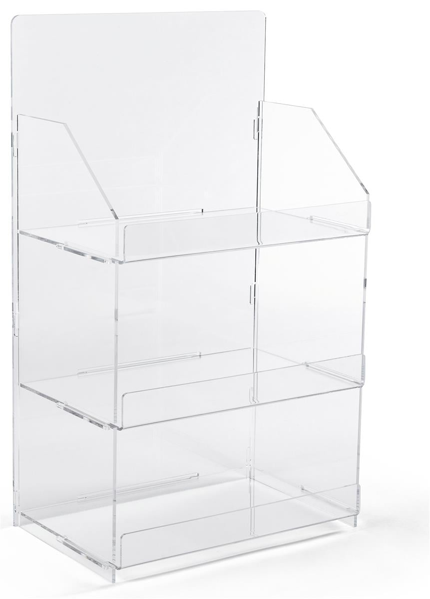 Displays2go Countertop Acrylic Display Case, 3-Tier - Clear - Walmart.com
