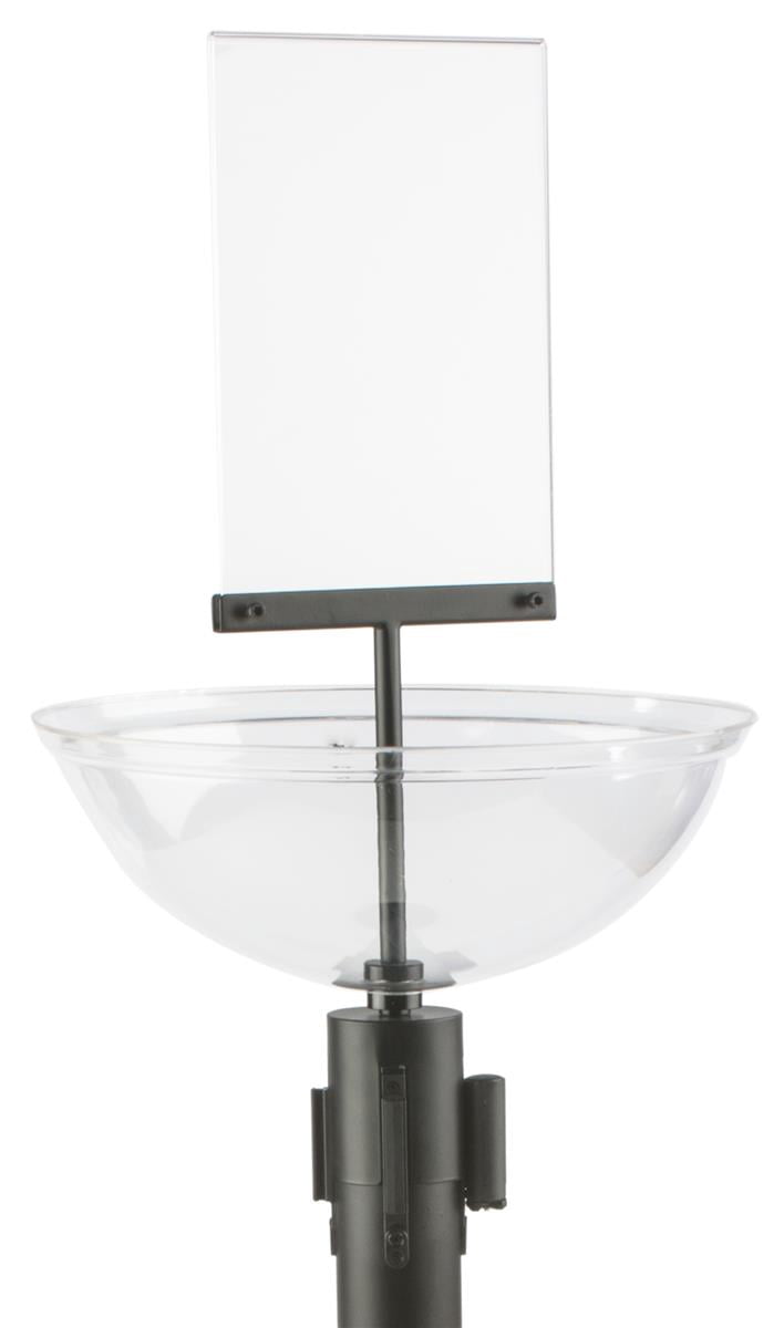 Displays2go Stanchion Dump Bin Topper with Sign & Dispensing Bowl ...