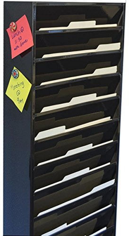 Displays2go File Folder Wall Rack with 11 Tiered Pockets, Shows Only ...