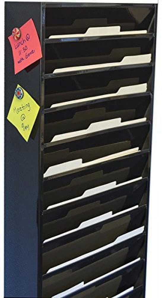 Displays2go File Folder Wall Rack with 11 Tiered Pockets, Shows Only ...