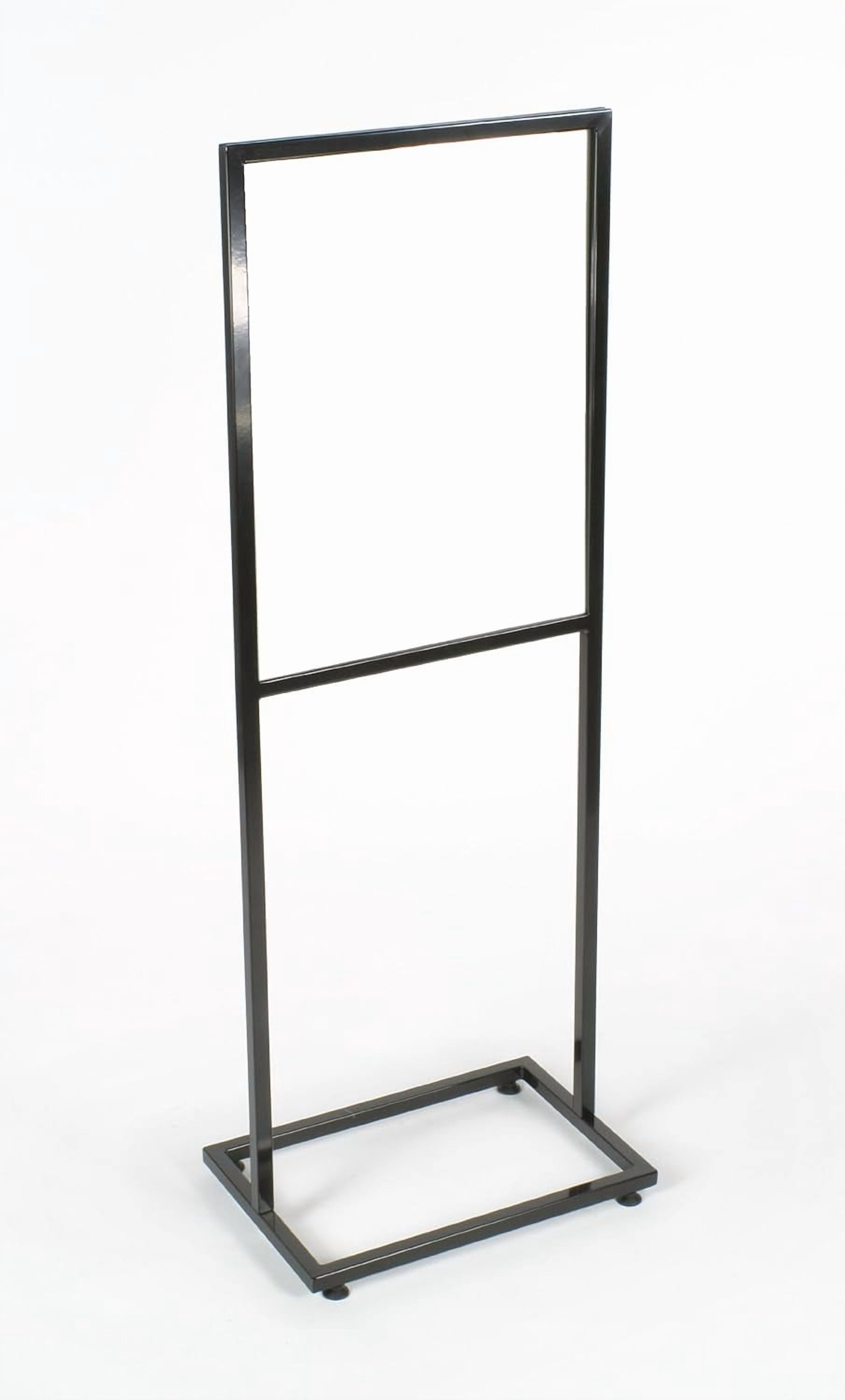 Displays2go Floor Sign Holder Stand with Glossy Black Finished Metal ...