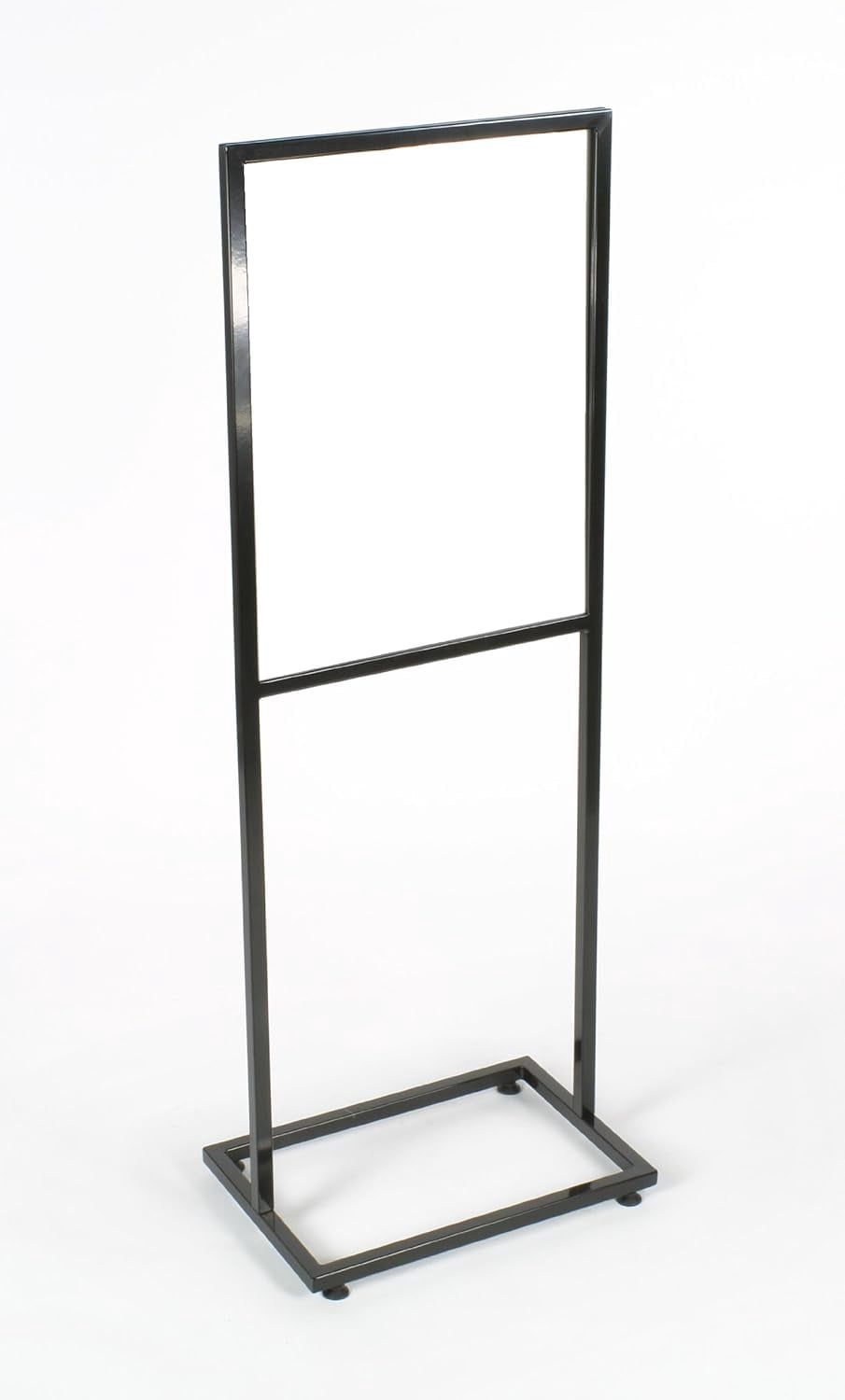 Displays2go Floor Sign Holder Stand with Glossy Black Finished Metal ...