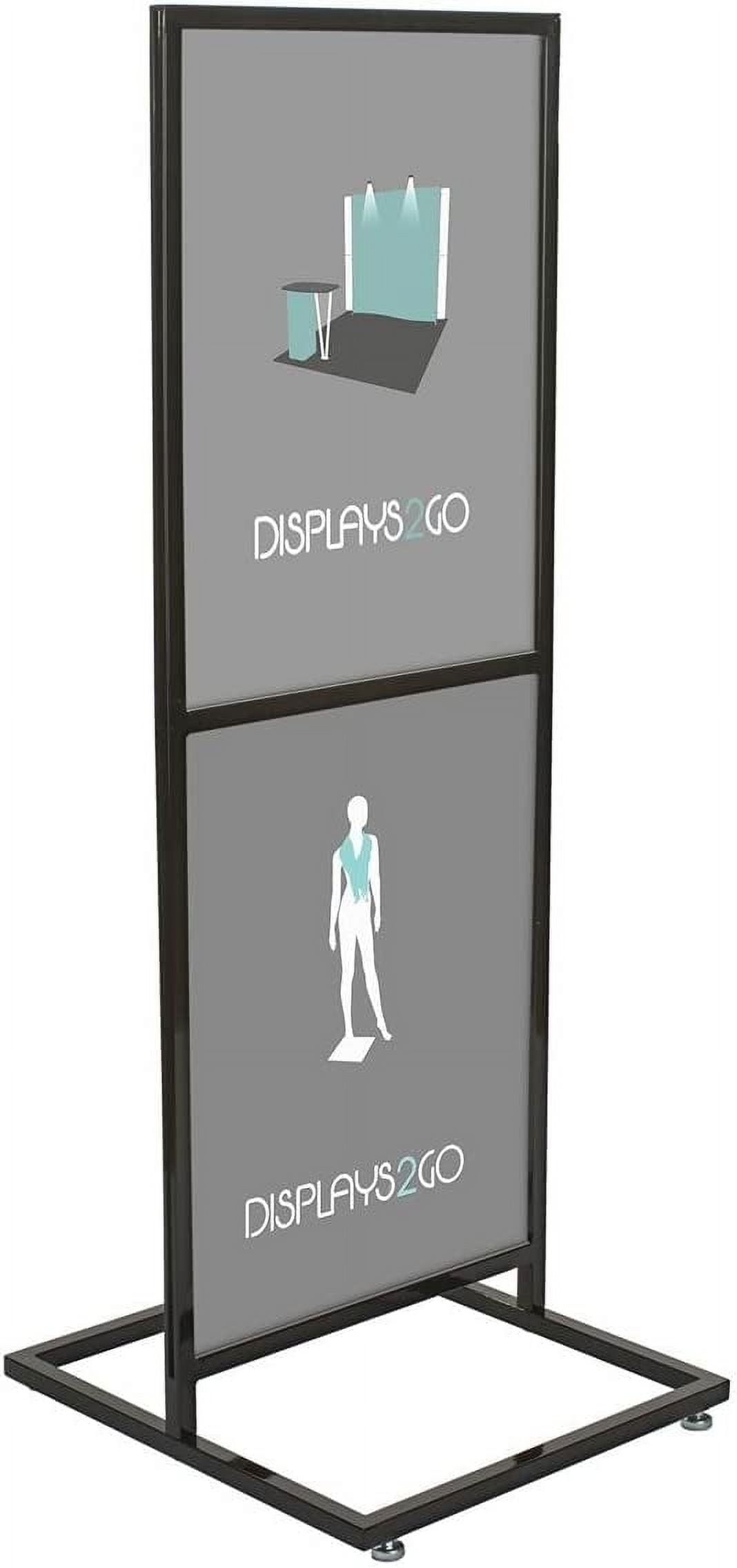 Displays2go Freestanding Poster Holder for up to 2 Graphics - Pedestal ...