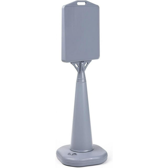 Displays2go Heavy-Duty Grey Plastic Outdoor Cone Sign Holds 13 x 15 ...
