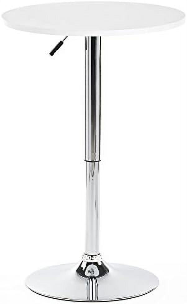 Displays2go Height Adjustable Bar Table, 23.5-inch Round Pub Table with ...