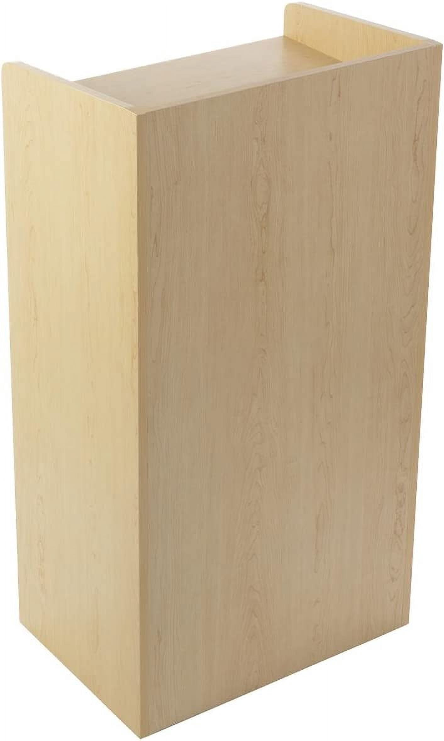 Displays2go Hostess Station, Hidden Wheels, Adjustable Shelf, Maple ...