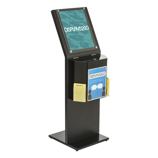 Displays2go LSB141BKBK Floor Standing Ballot Station with Locking Box ...