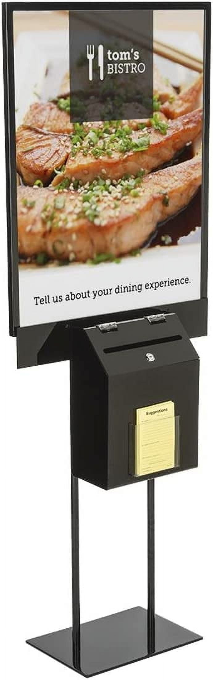 Displays2go Large Locking Ballot Box with Double-Sided Poster Stand ...