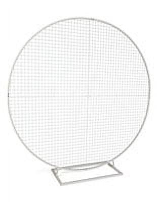 Displays2go Metal Circle Gridwall Backdrop w/ Floor Standing Design ...