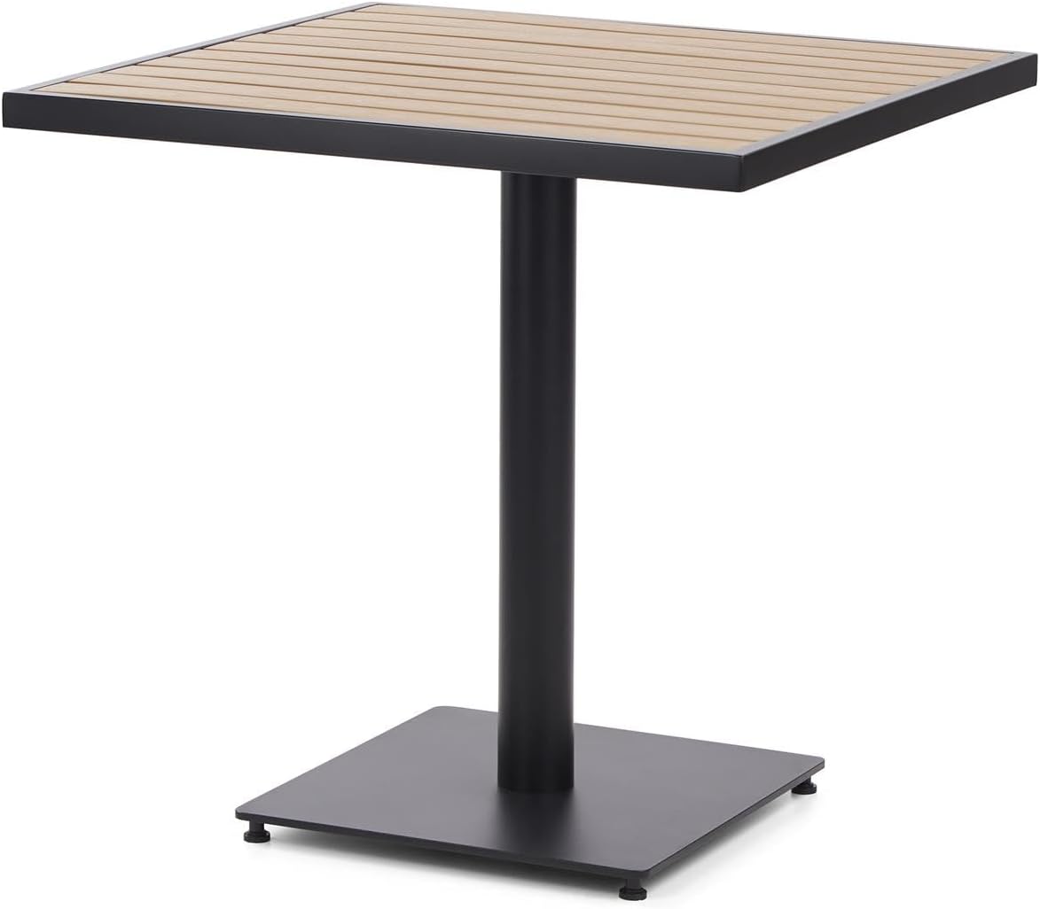Displays2go Outdoor Patio Dining Table with Weatherproof Design ...
