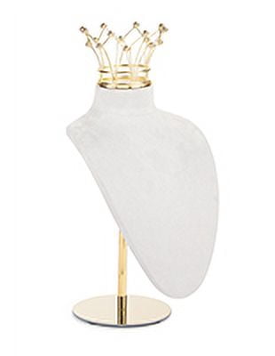 Displays2go PU Foam Headless Mannequin Bust w/ Crown, Countertop - Gray ...