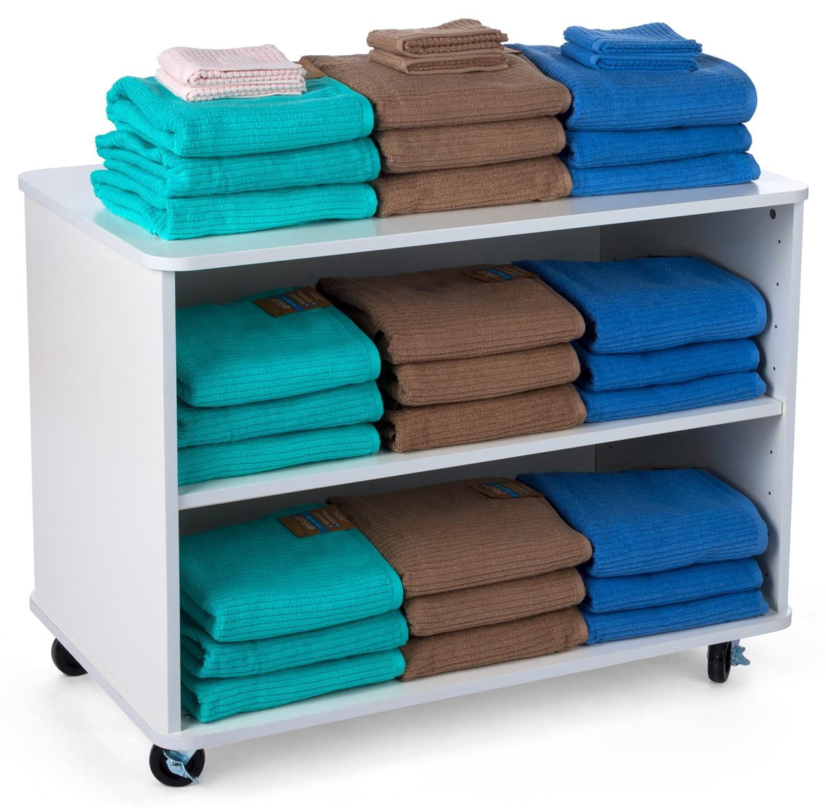 Displays2go Portable Nesting Table with Adjustable Shelving – White ...
