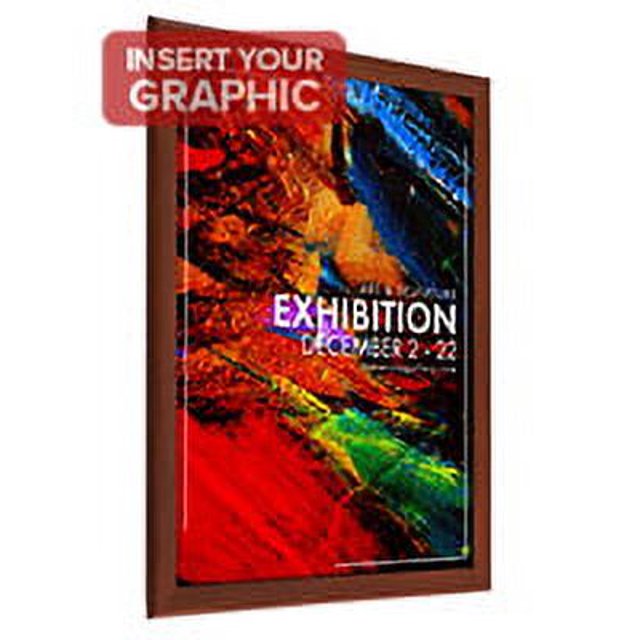 Displays2go Poster Frame for Wall, Snap Open, Non-Glare Lens, Faux Wood ...